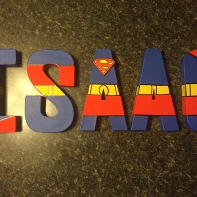 Personalized Superhero Letters Hand Painted Papier Mache - Etsy