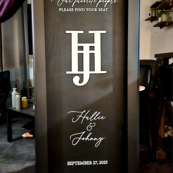 3D Wedding Welcome Sign for Wedding Ceremony Decor, Wooden Bride and ...