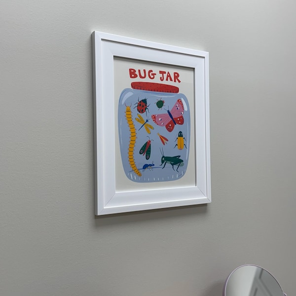 Bug Jar Insect Art Print for Kids – Colorful Playroom Wall Art, Nature ...