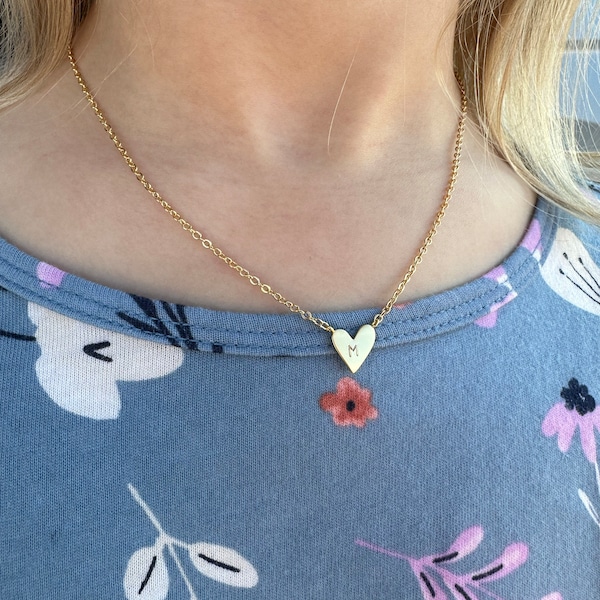 Flower Girl Necklace / Personalized Initial Necklace / Kid's Letter ...