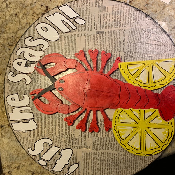 Crawfish Boil Crawfish With Lemon, Louisiana Seafood Wood Cutout, Shape ...