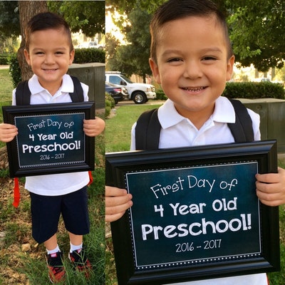 Last Day of School Chalkboard Sign / 4 Year Old Preschool / Last Day of ...