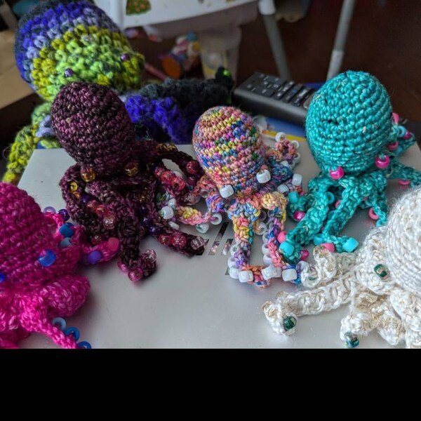 Beaded Fidget Octopus Crochet Pattern | Crochet Fidget Toy | Fidget ...