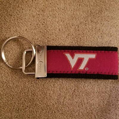 University of Virginia Tech VT Licensed Web Key Chain - Etsy