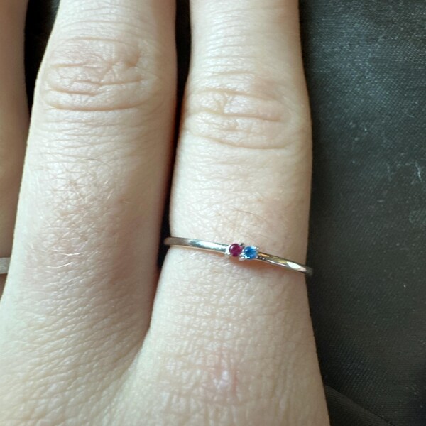 Dainty Birthstone Ring, Family Birthstone Rings, Personalized Gift for ...