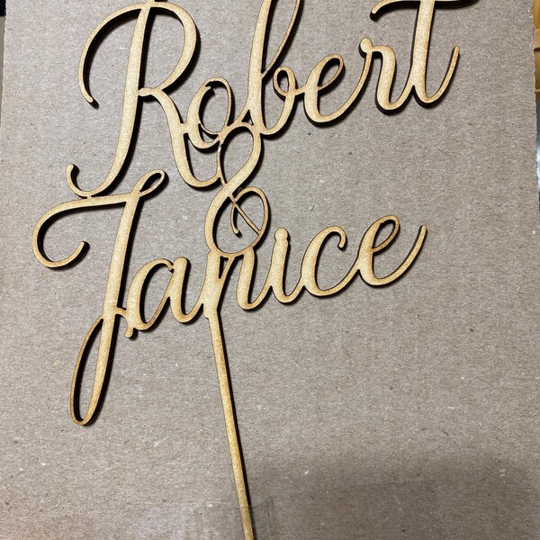 Personalized Couple's Names Wedding Cake Topper, Custom Names Cake ...