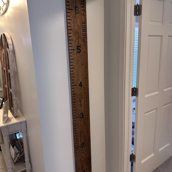 Hand Routed Solid Wood Growth Chart Ruler - Select Pine Board Version ...