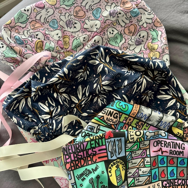 Rifle Paper Co Scrub Cap Wild Rose Cream Metallic Adjustable Hair Pouch ...