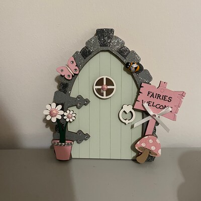 Magical Light Pastel Pink Fairy Door Handpainted With - Etsy UK