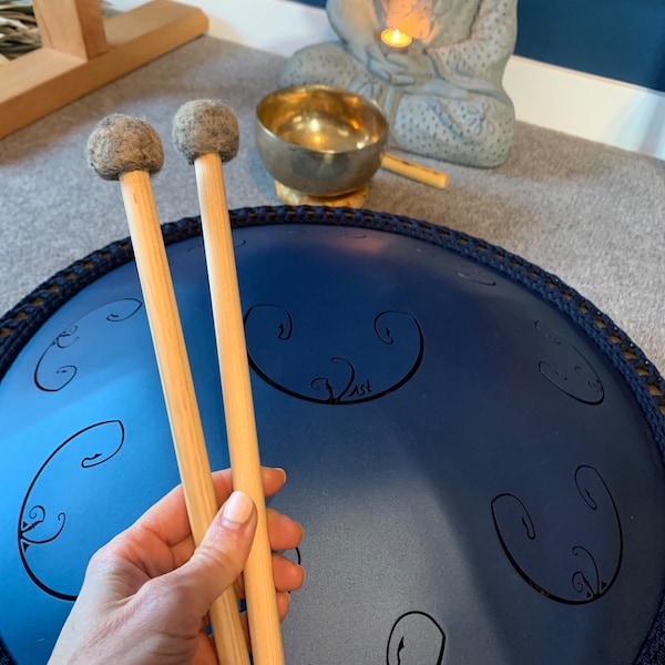 HANDMADE DRUM MALLETS /24cm Sticks/ Moon Drum / Steel Tongue Drum ...