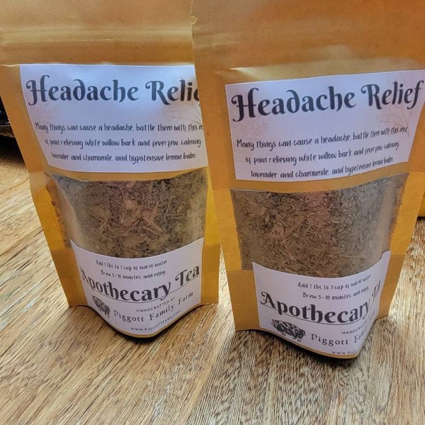 Headache Relief, Apothecary Tea, Herbal Tea For, Migraines, Pounding ...