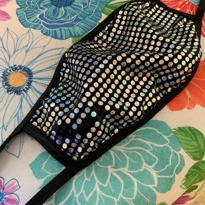 Disco Robot Super Holographic Black Face Mask for Festivals and Raves ...