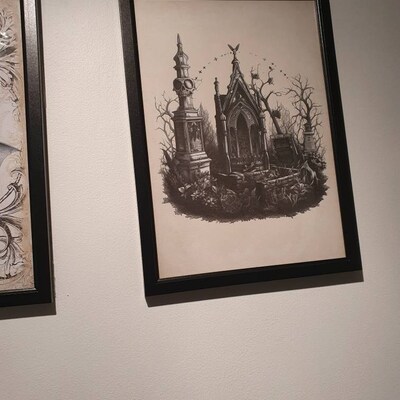 Cemetery Print Gothic Wall Art Graveyard Print - Etsy UK
