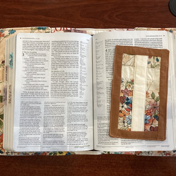 Handcrafted Quilted Fabric Bible Cover and Coordinating Bookmark ...