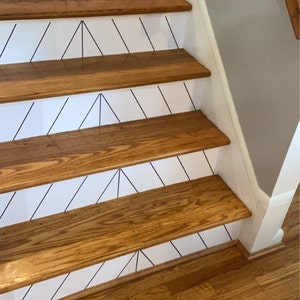 Chevron Stair Riser Decals Vinyl Strips Minimalist Scandinavian Modern ...