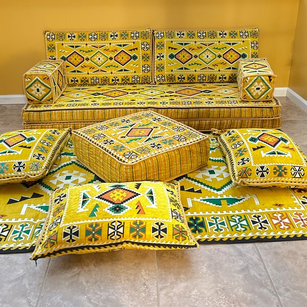 Maroon Floor Sofa Seating Set,ottoman Couch Rug,floor Seating Pillows ...