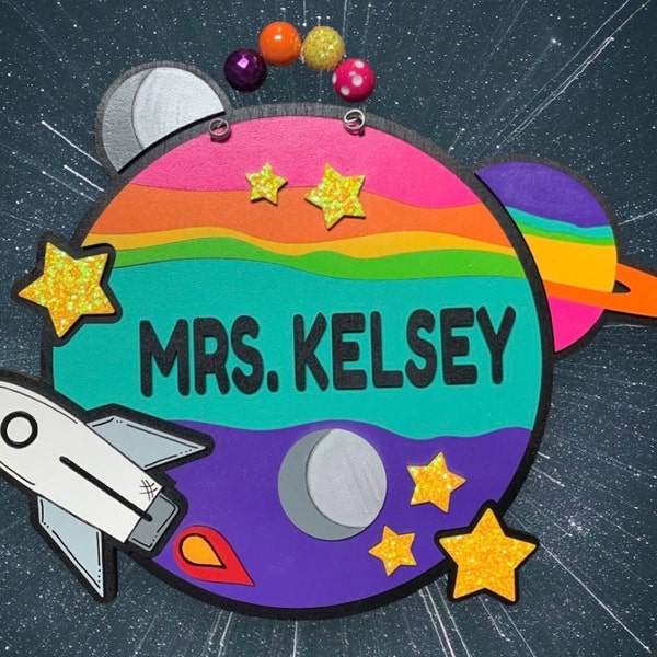 Space Baby Name Sign SVG. Laser Cut File for Glowforge, Planets Rocket ...