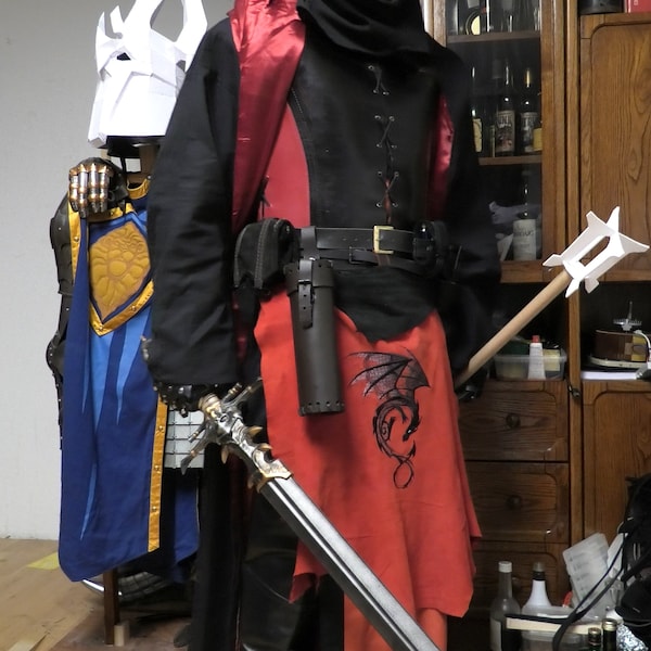 Soft Leather Scabbard Larp Ren Faire Weapon Holder Sword Frog Brown ...