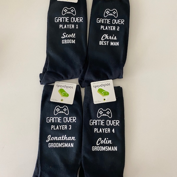 Game Over Personalized Wedding Socks: Custom Gamer Groom Gift - Etsy
