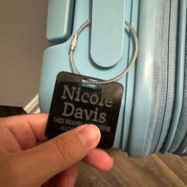 Custom Luggage Tag, Acrylic Bag Name Tag Engrave Your Name and Details ...