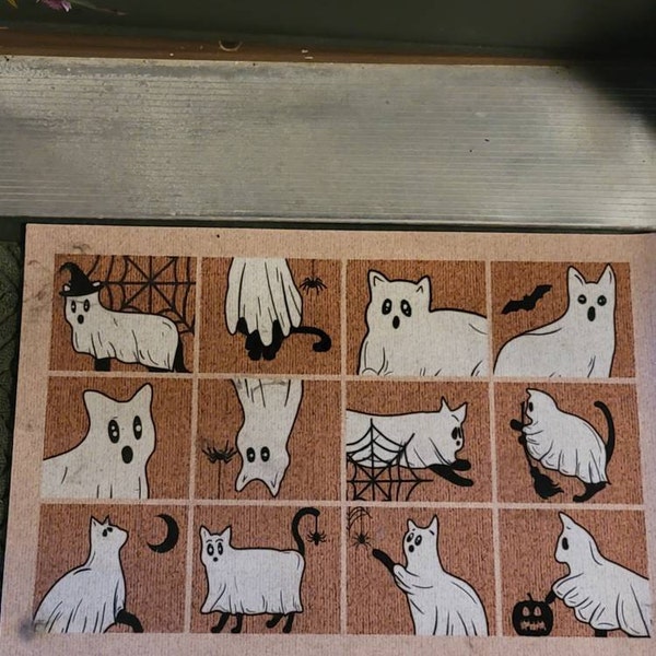 Halloween Doormat, Black Cat Doormat, Cute Halloween Cat Doormat ...