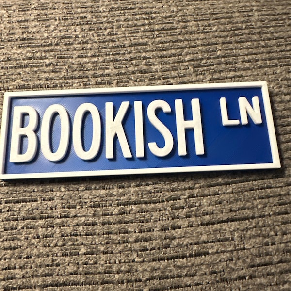 Library Street Sign, Bookshelf Decor, Book Nook Decor, 3D Printed ...