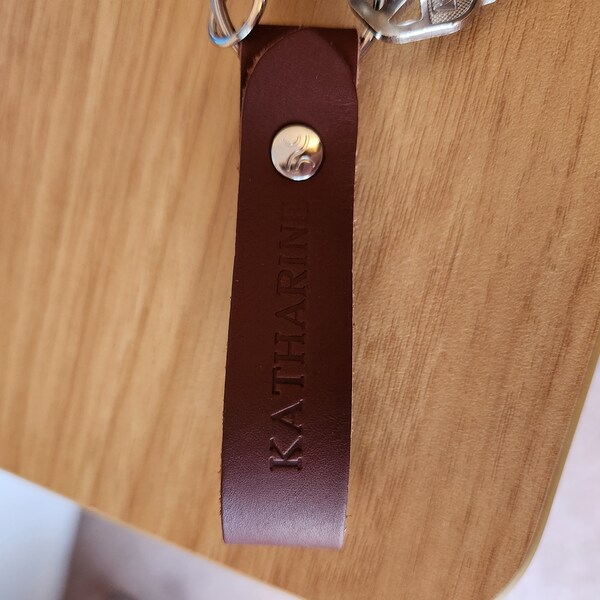 Personalized Leather Keychain | Rivet Closure With Keyring ...