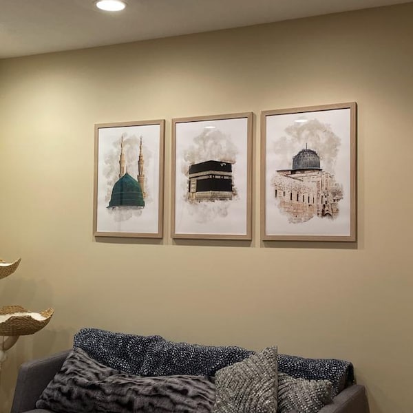 3x Islam Poster Set - Watercolor - Islamic Wall Art - Islamic Wall Art ...