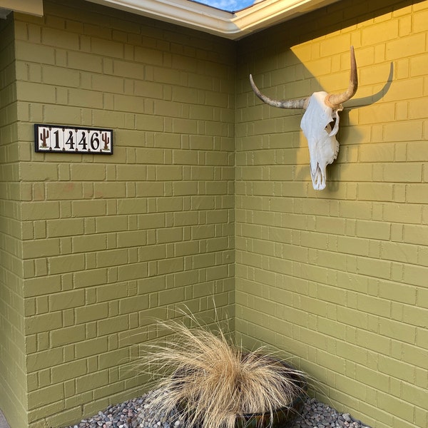 Cactus -house Numbers - Address Tiles - Framed Set - Southwest Cactus ...