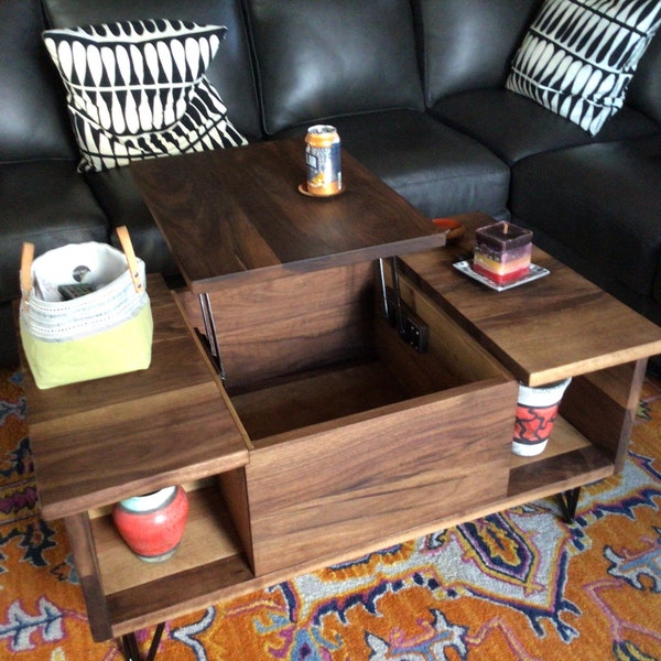 Sliding Waterfall Side Table - Etsy
