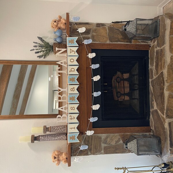 Teddy Bear Baby Shower Banner, It's A Boy Banner, Customize Your Colors ...