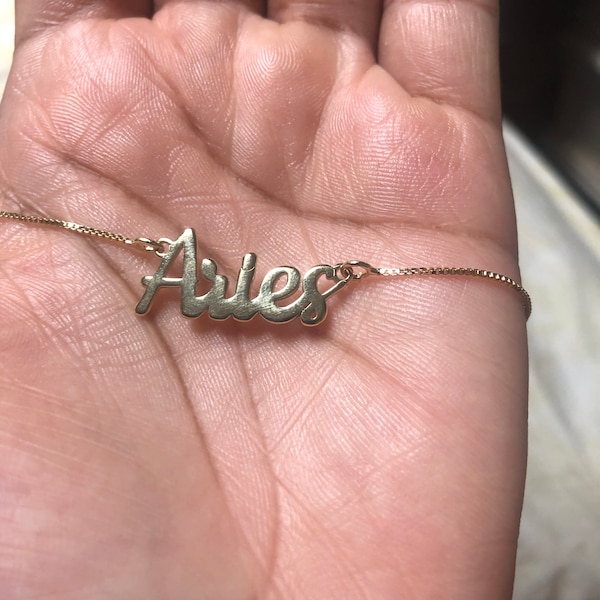 Aries Necklace With 4 Font Styles, Aries Zodiac Sign Necklace, Aries ...