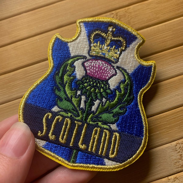 Scotland Travel Patch Embroidered Iron on Sew on Badge Souvenir Gold ...