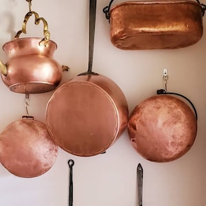 Handmade Copper and Brass Pot and Pan Rack, Copper Rails, Copper ...