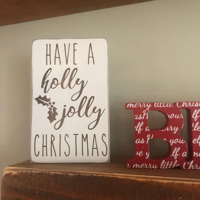 Tiered Tray Sign Have a Holly Jolly Christmas Farmhouse Christmas Sign ...