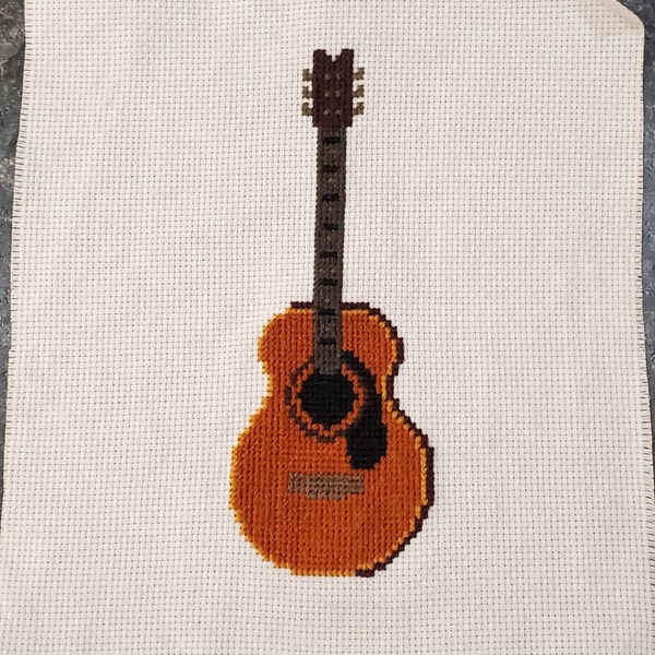 Acoustic Guitar Cross Stitch Pattern - Etsy