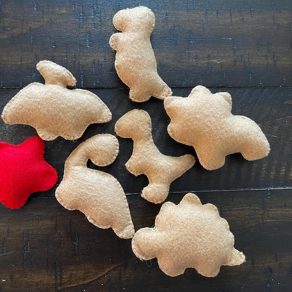 6 Felt Dinosaur Nuggets Sewing Pattern: Easy Felt Food for Beginners ...