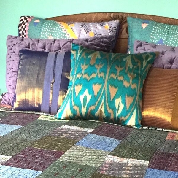 Cobalt Blue Upholstery Fabric Blue Velvet Fabric Blue Ikat Fabric ...