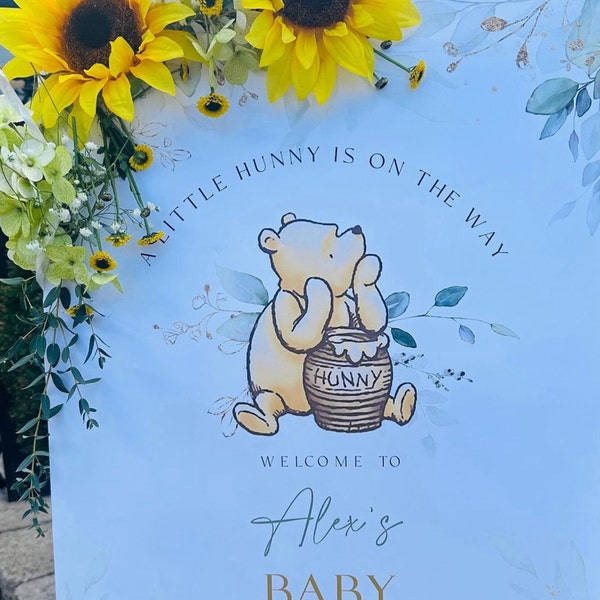 Winnie the Pooh Baby Shower Welcome Sign: Gender Neutral Poster ...