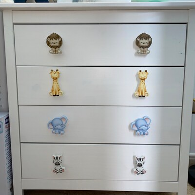 Woodland Drawer Pulls,nursery Animal Decor, Kids Cabinet Knobs, Hand Painted Wood Knobs, Fox ...