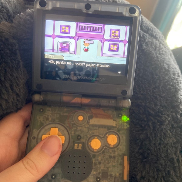 Gameboy Advance SP Transparent Black With Yellow Button Color AGS IPS ...