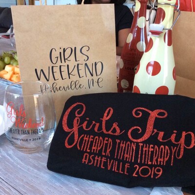 Girls Weekend Cheaper Than Therapy DECALS for Wine Glass, Yeti or ...