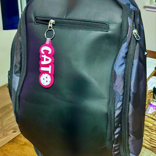 Varsity Letter Backpack Tag - Initial Keychain - Baby Bag Tag - Diaper ...