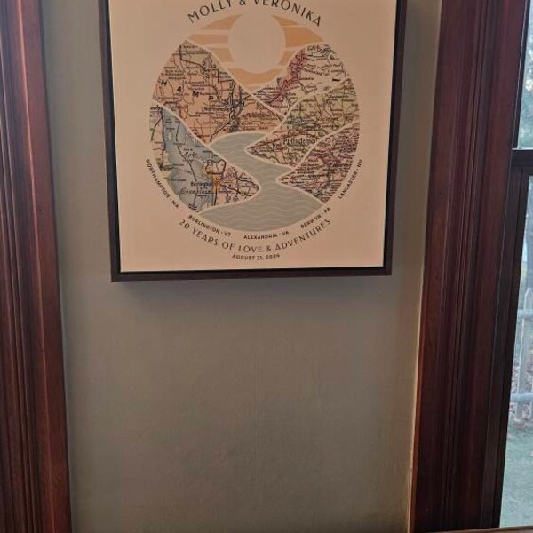Personalized Journey Map™ Print: 2-8 Locations Mountain Wall Art ...