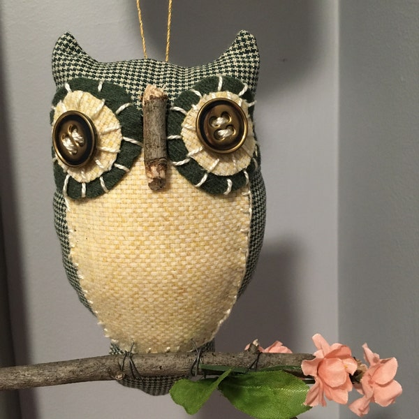 PATTERN Primitive Owl Folk Art Ornie Digital PDF Pattern, Owl Sewing ...