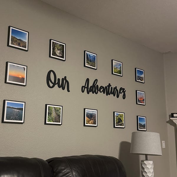 Our Adventures Sign, Adventure Decor, Gallery Wall Signs, Wood Word ...