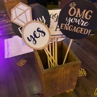 Funny Engagement Printable Photo Booth Props - 12 Signs - Gold Black ...