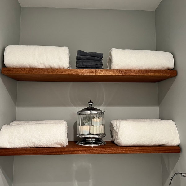 Long Mahogany Floating Shelves | 12" to 60" Lengths - Etsy