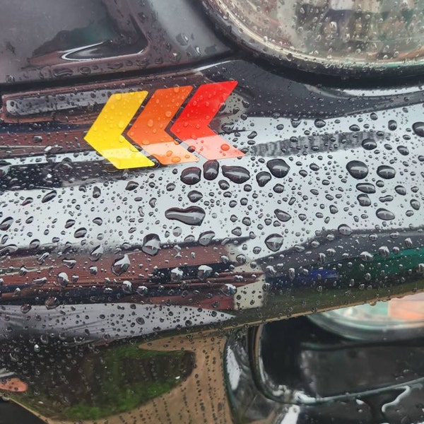 Many Colors & Sizes - 3-color Retro Racing Arrows Stripes Rainbow Vinyl ...