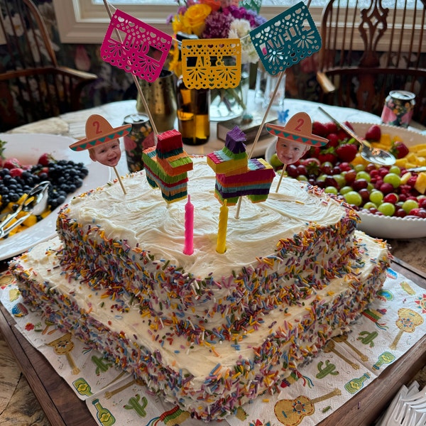 Fiesta Cake Topper | Custom Pinata Cake Topper | First Fiesta Birthday ...